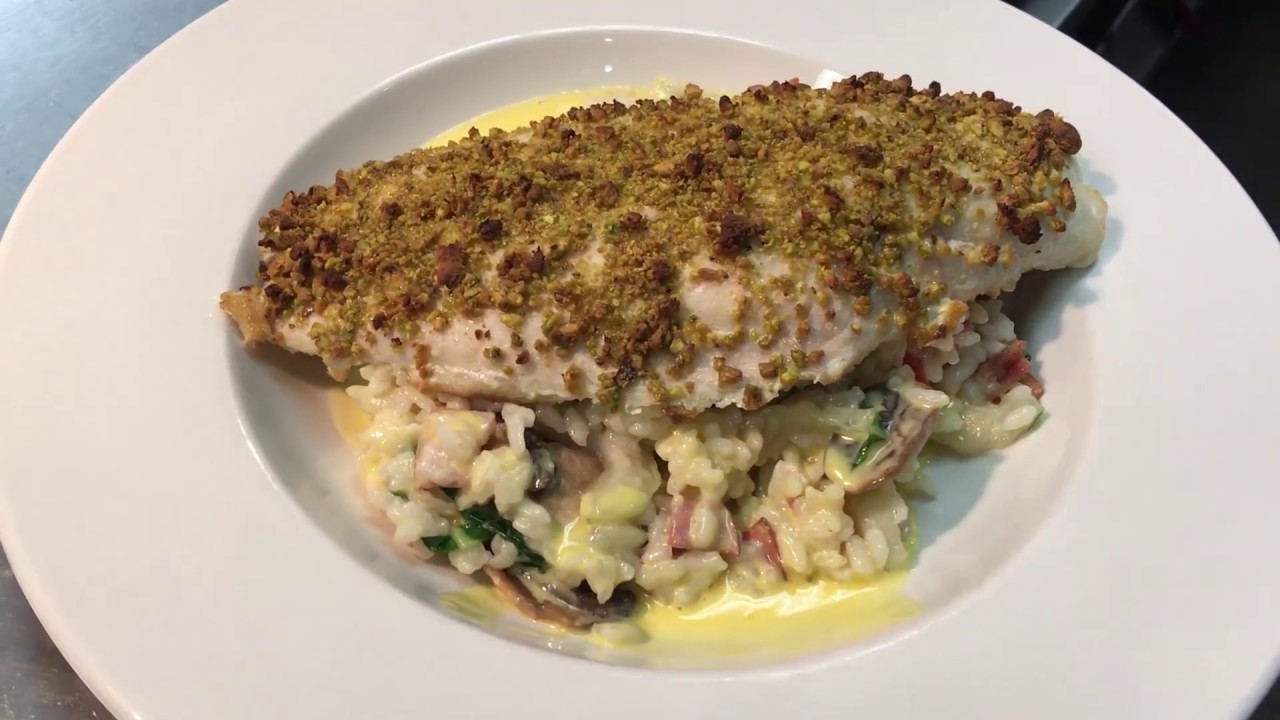 Waterfront Grille 's pistachio crusted red snapper risotto - YouTube