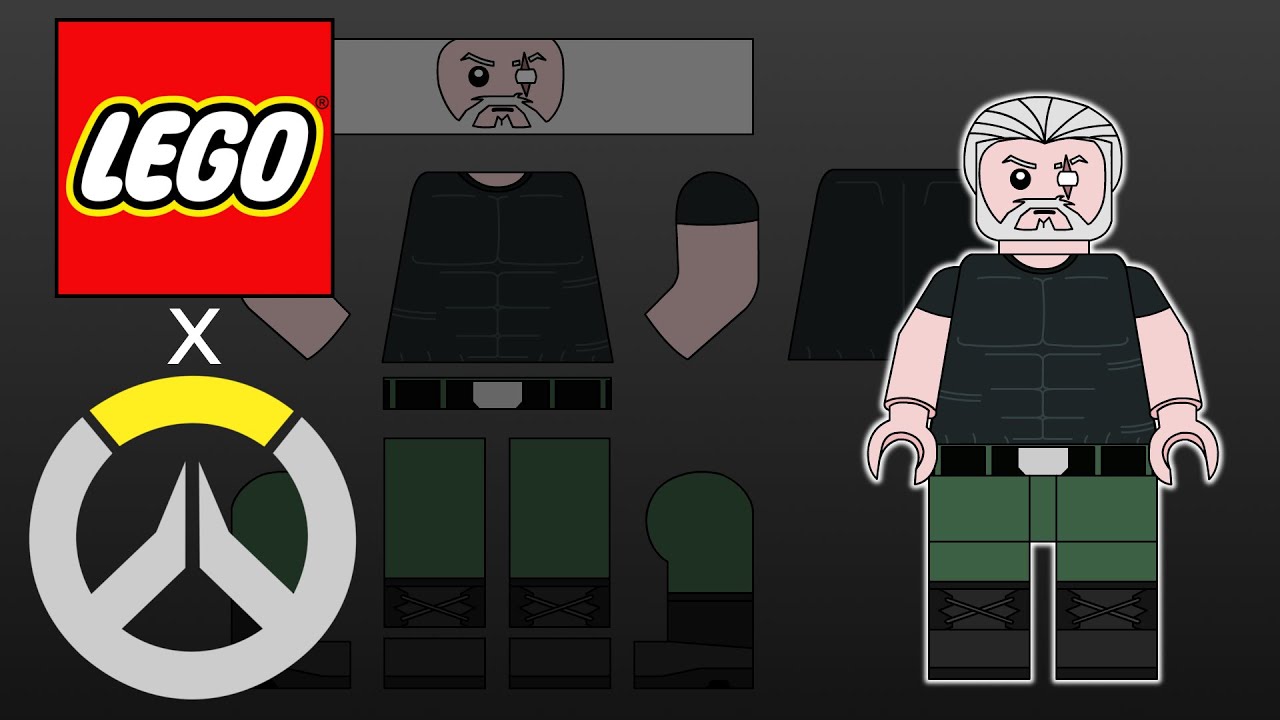 LEGO Reinhardt (Casual) Minifig Decal Timelapse [Overwatch] - YouTube