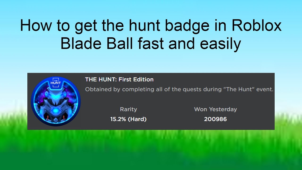 How to get the hunt badge in Roblox Blade Ball fast and easily - YouTube