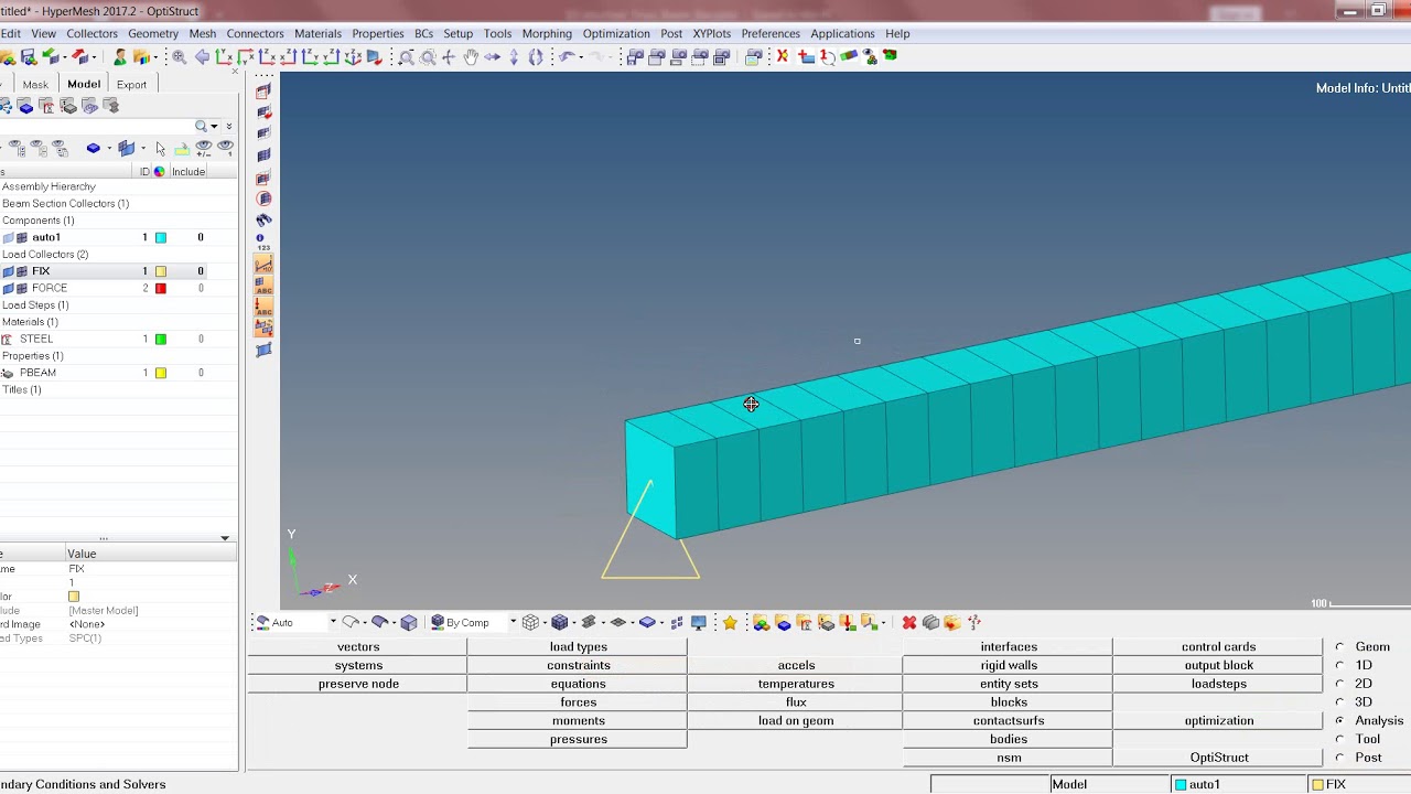 Optistruct - BEAM BAR Analysis - YouTube