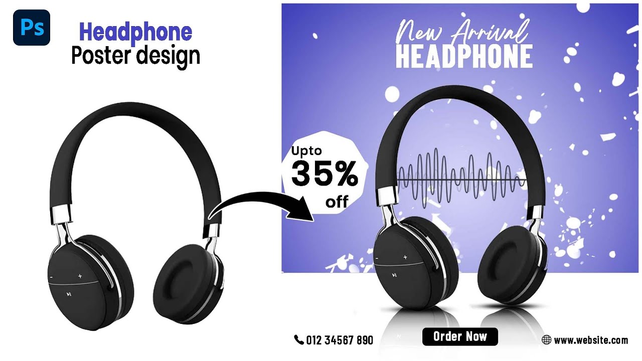 Headphone Poster Design in Photoshop | Photoshop Tutorial - YouTube