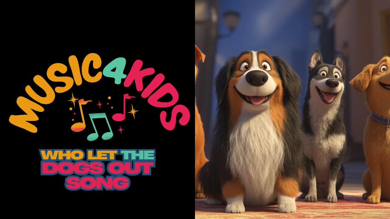 Who Let The Dogs Out!!🐾 Fun & Energetic Animated Song for Kids! FULL ...