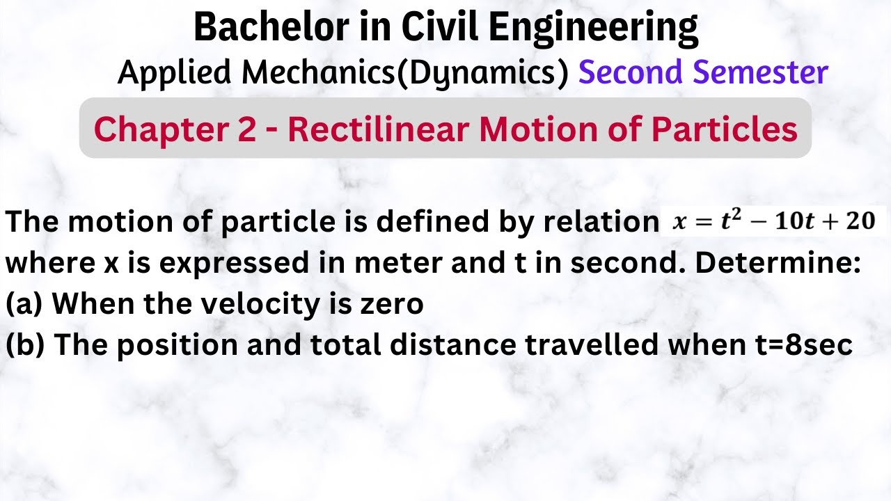 Rectilinear motion of Particles | Chapter 2 | Numerical Problem | Applied Mechanics(Dynamics ...