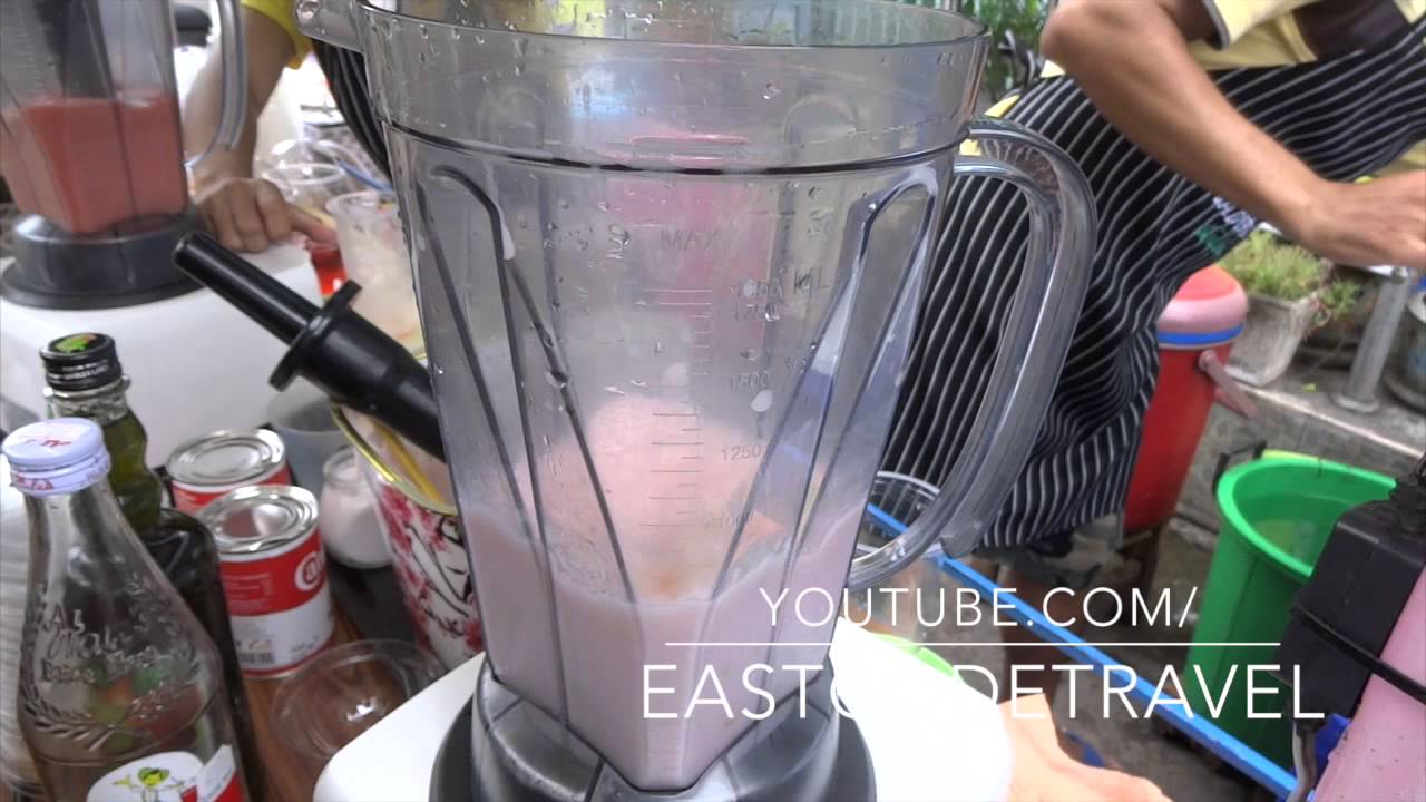 yogurt icy blend with jelly Thai street food - YouTube