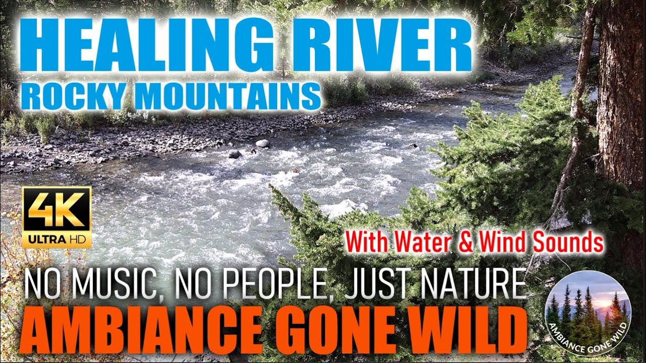 Healing River, Rocky Mountains, With Water and Wind Sounds - YouTube