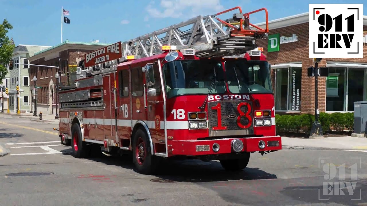 Boston Fire Ladder 18 Responding - YouTube