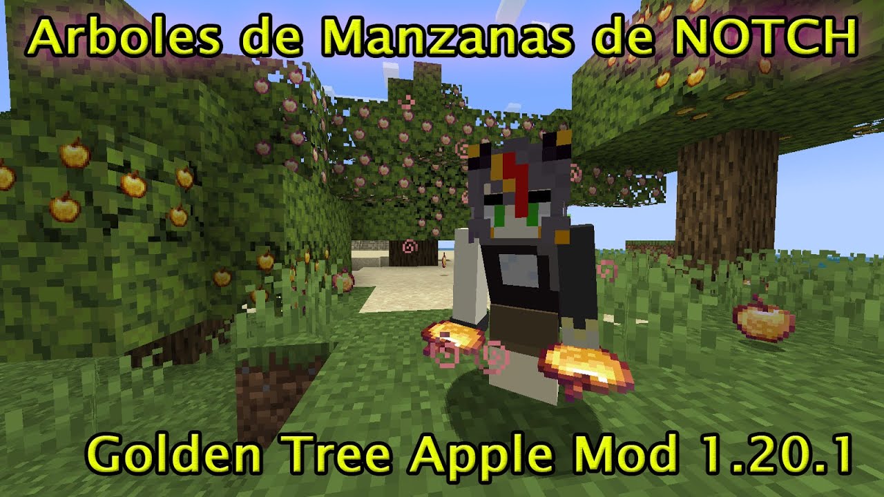 *¡Manzanas de NOTCH creciendo en los ARBOLES!* | Golden Apple Tree Mod ...
