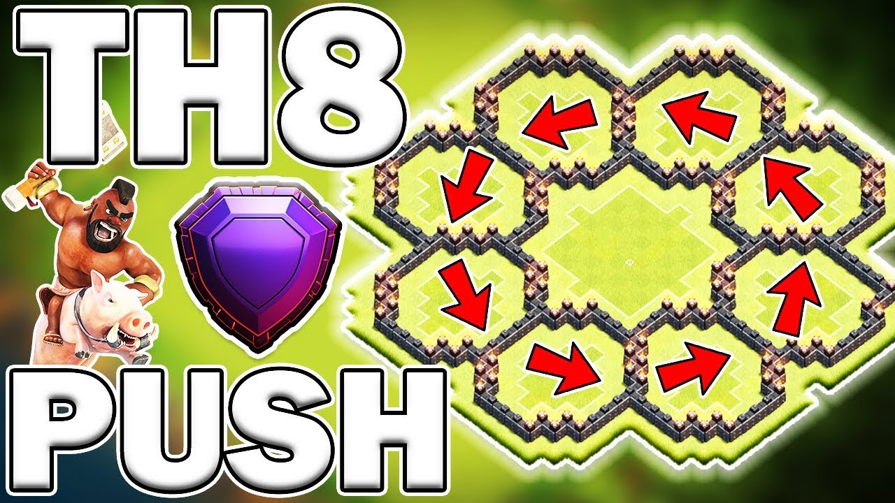 BEST TH8 TROPHY BASE OF 2017 (FLOWER LAYOUT) - Clash of Clans - YouTube