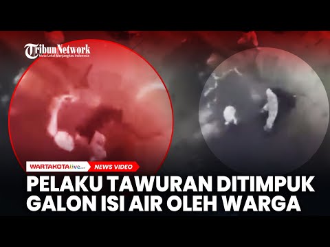 Bikin Kesal, Pelaku Tawuran Ditimpuk Galon Berisi Air Hingga Terjungkal
