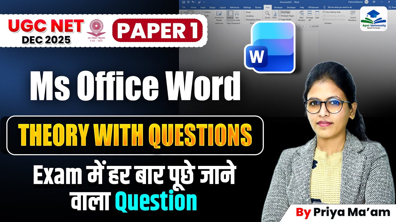 MS Office Word | UGC NET Paper 1 ICT Revision | UGC NET Paper 1 PYQs ...