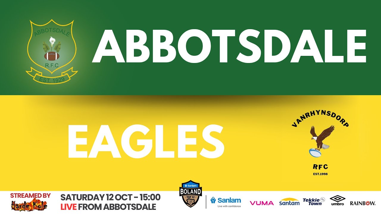 Abbotsdale RFC vs Vanrhynsdorp Eagles | Sanlam Boland Top 12 - YouTube