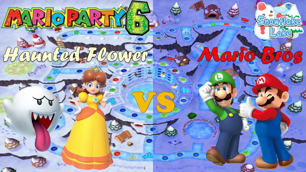 Mario Party 6 - Boo & Daisy vs Mario & Luigi - Snowflake Lake - YouTube