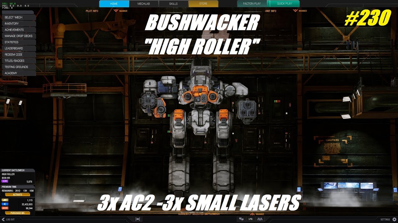 MWO - Bushwacker "High Roller" #230 - Triple AC2 Bushwacker - YouTube
