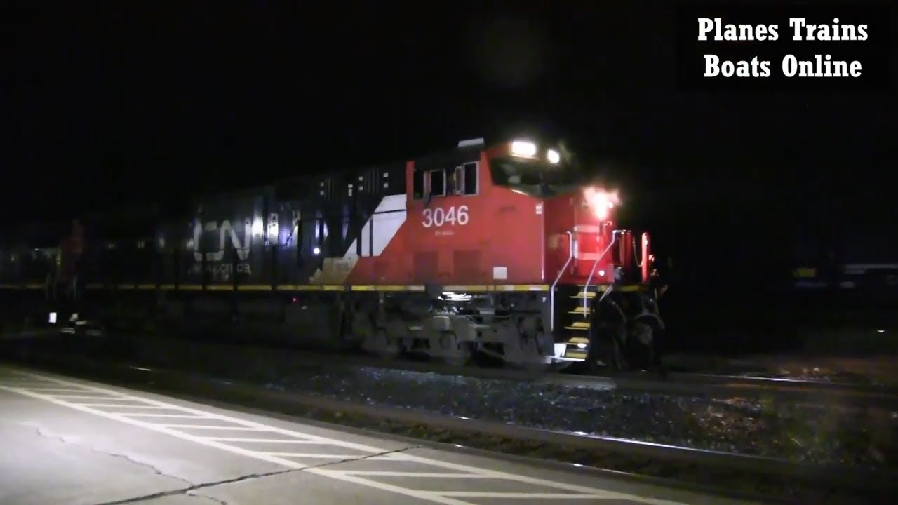 CN 3046 And CN 2648 Train Engines Going Through Sarnia Ontario To The ...