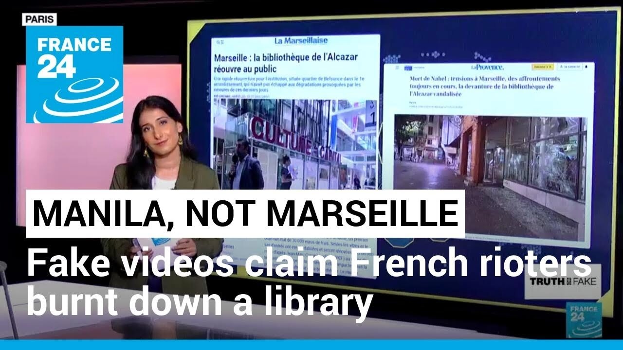 Riots in France: 'Burnt-down library' in Marseille is actually in ...