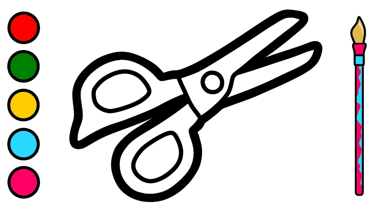 Cara menggambar Gunting | Step by Step Drawing | Drawing and Coloring ...