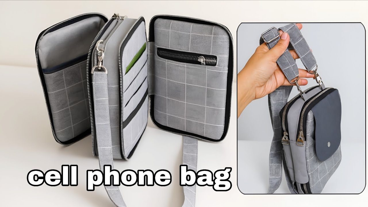 How to make a cell phone bag / Diy sling bag tutorial / Sew crossbody ...