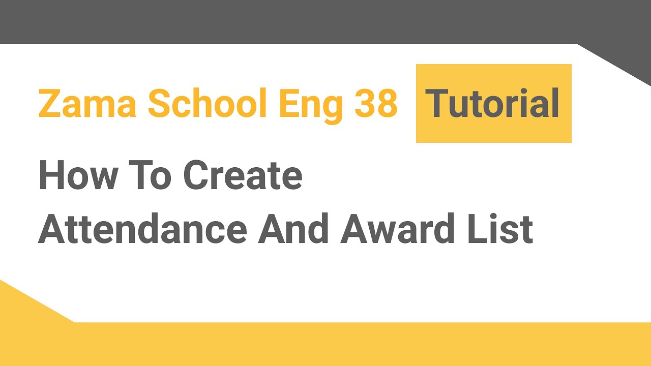 How to create Attendance & Award list for exam |School ‎Management ...