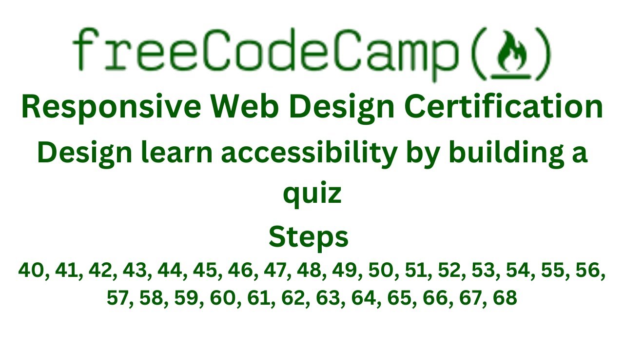 Freecodecamp Responsive Web Design Learn Accessibility By Building A
