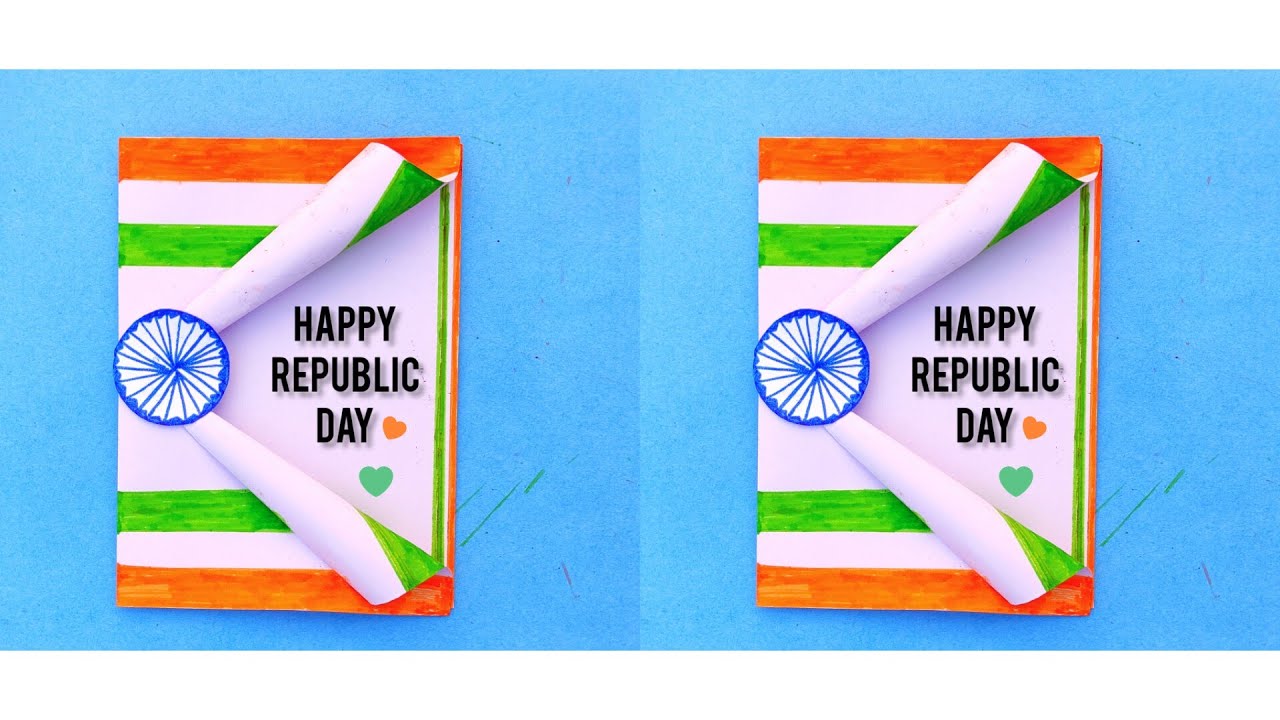 DIY Republic day card with white paper | republic day card | white ...