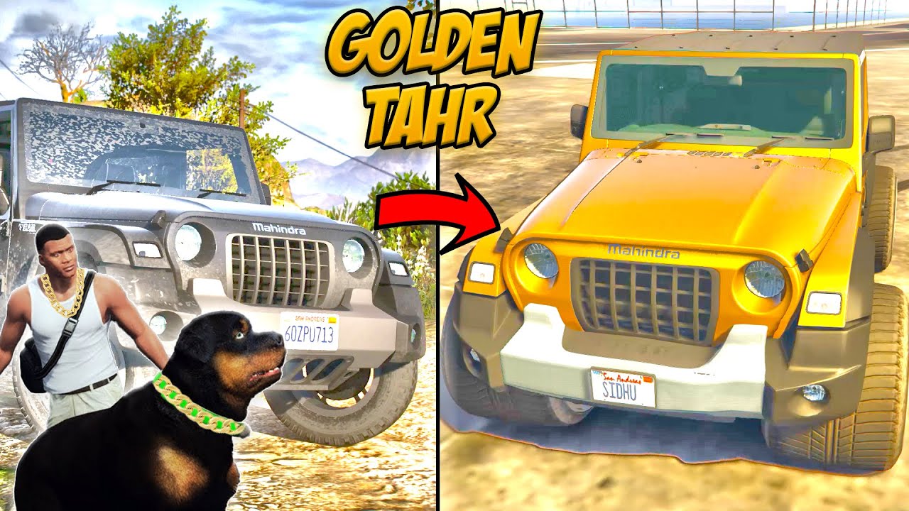 Chop & Franklin Modifying Mahindra Thar into Golden Thar #gta5 #thar ...