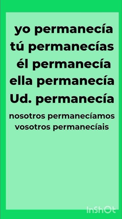 Regular Imperfect Spanish Verb - Permanecer - To Remain - YouTube