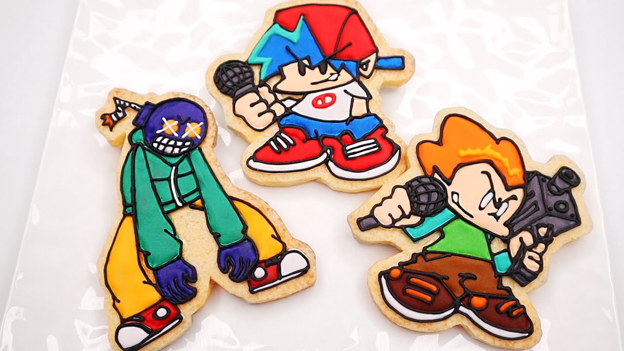 [FNF] Friday Night Funkin' Royal icing cookies : Boyfriend, Pico ...