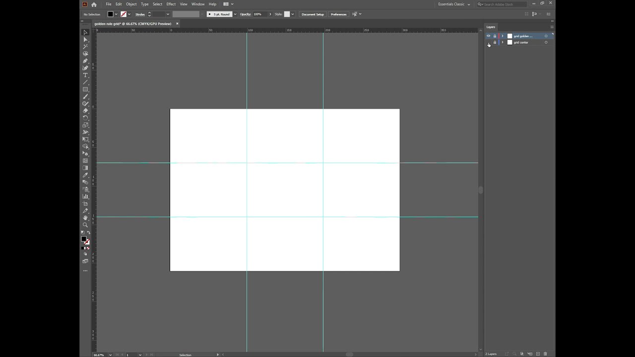 How to draw golden rule grid in Adobe Illustrator - Graphic design ...