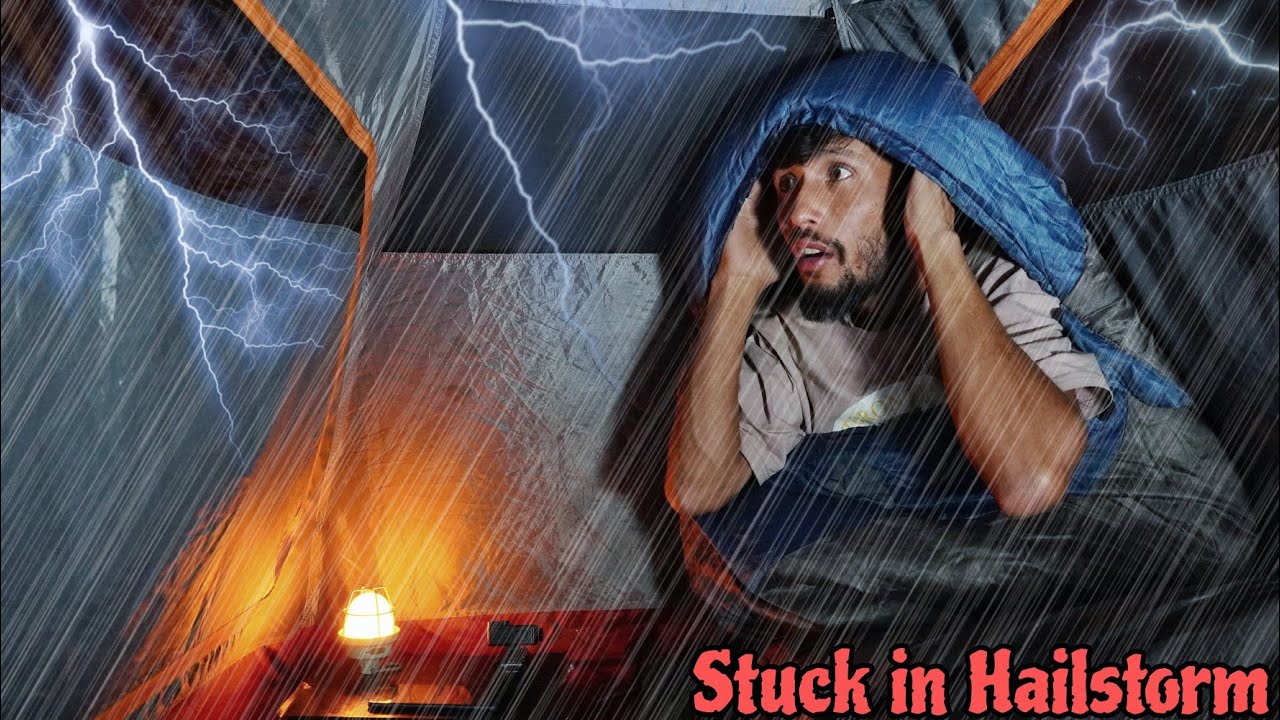 Solo Camping In Heavy Rain & Lightning Thunderstorm | Caught In a ...