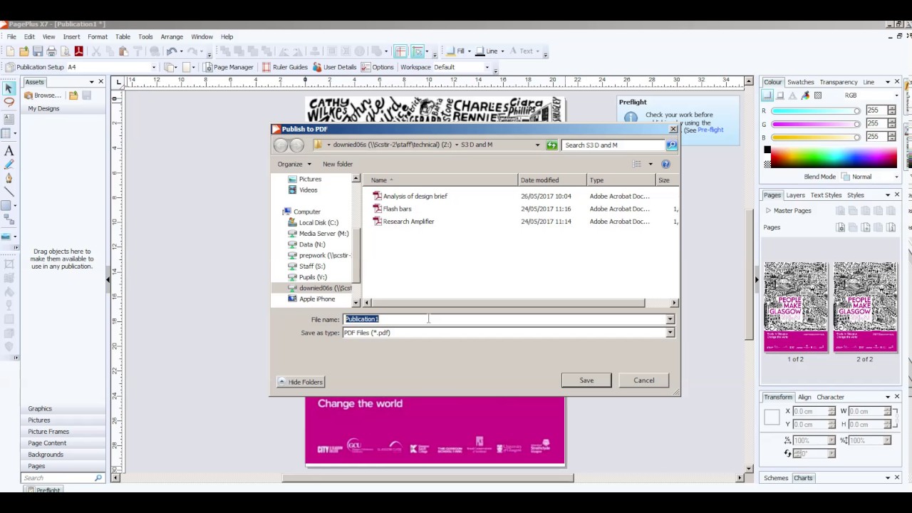 Changing serif file to PDF file - YouTube