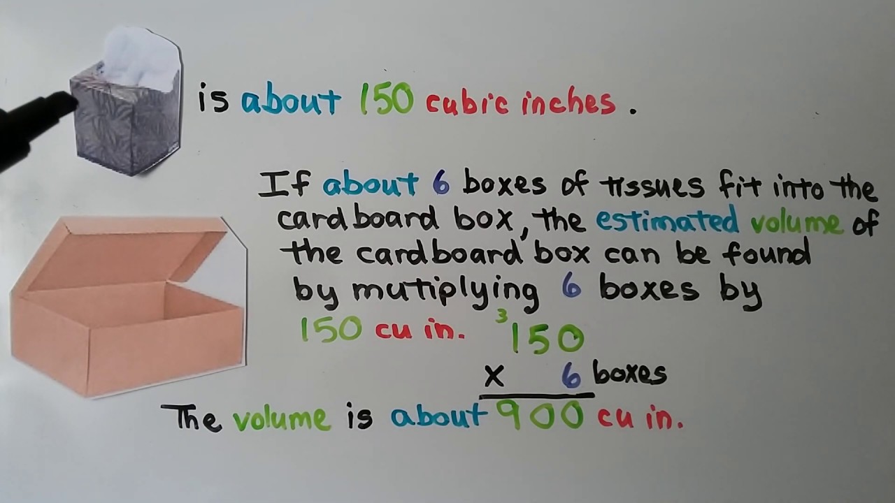5th Grade Math 11.7, Estimate Volume, Rectangular Prisms - YouTube