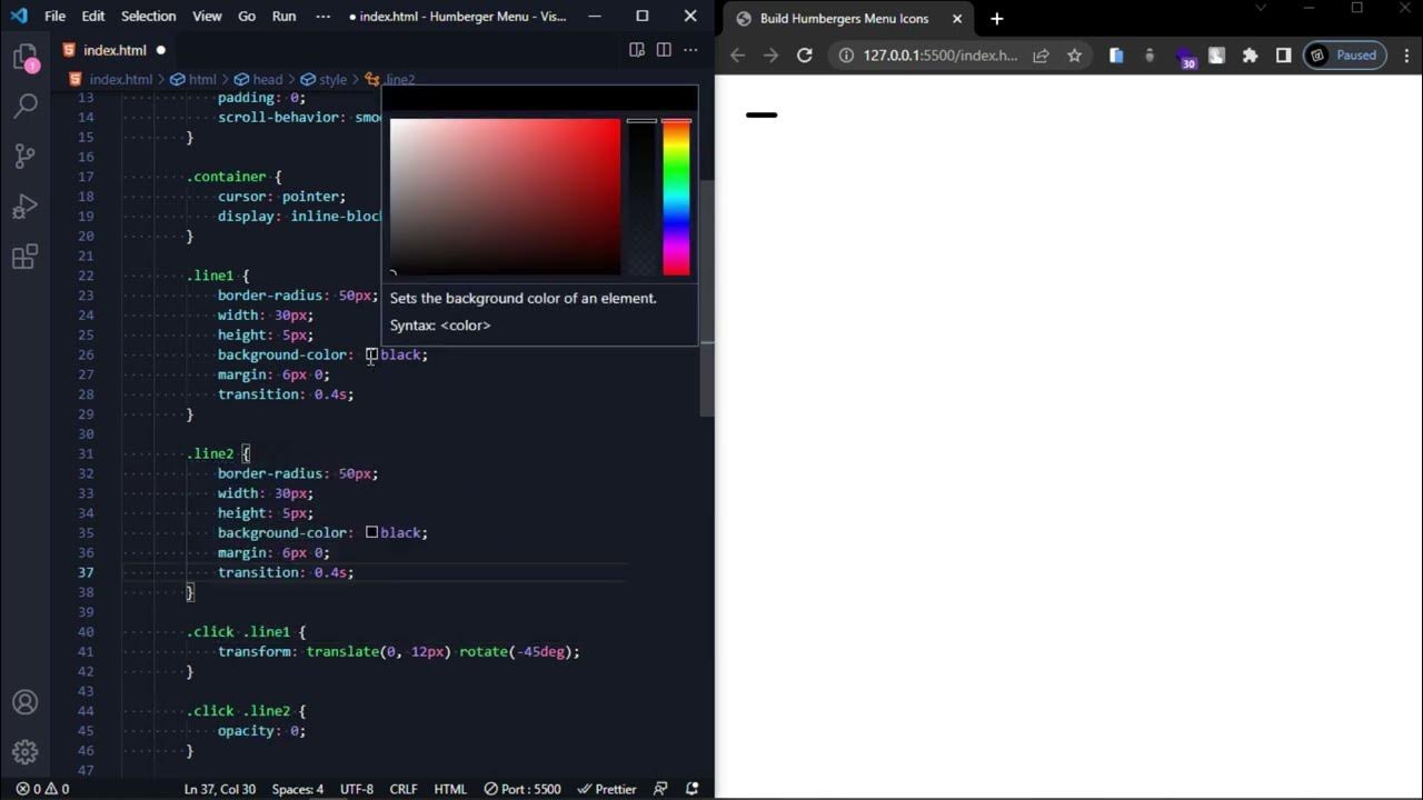 Create Menu Icon Html Css Js Youtube