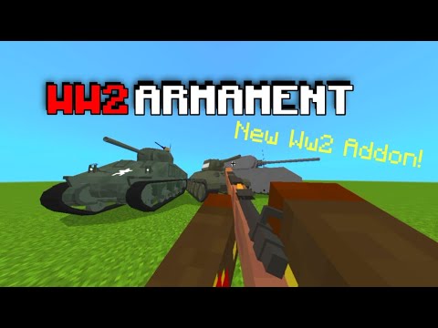 TEST Minecraft 3d ww2 addon WW2 Armament For Mcpe/Bedrock - YouTube