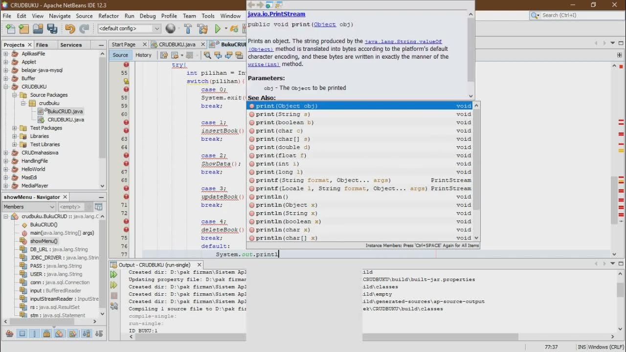 Membuat Program Crud Buku Berbasis teks - YouTube