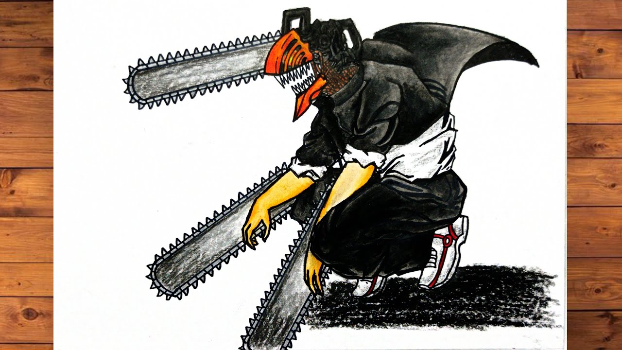 Cara Menggambar Denji Chainsaw Man dan Mewarnai Denji Manusia Gergaji ...