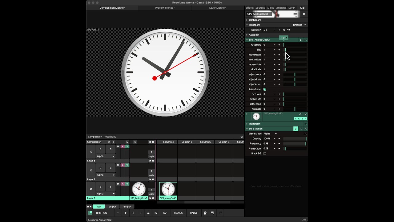 [Resolume plugin] Analog Clock (made with Wire) - YouTube