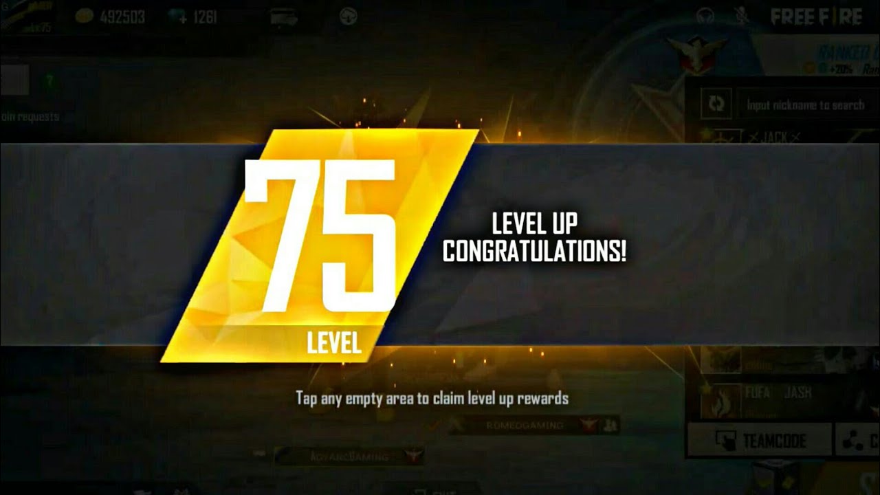 75 LEVEL UP 🔥😱 || GARENA FREE FIRE - YouTube