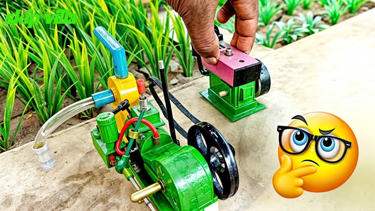 Diy Tractor Mini Petrol Pump For Diesel Engine Water Pump - YouTube