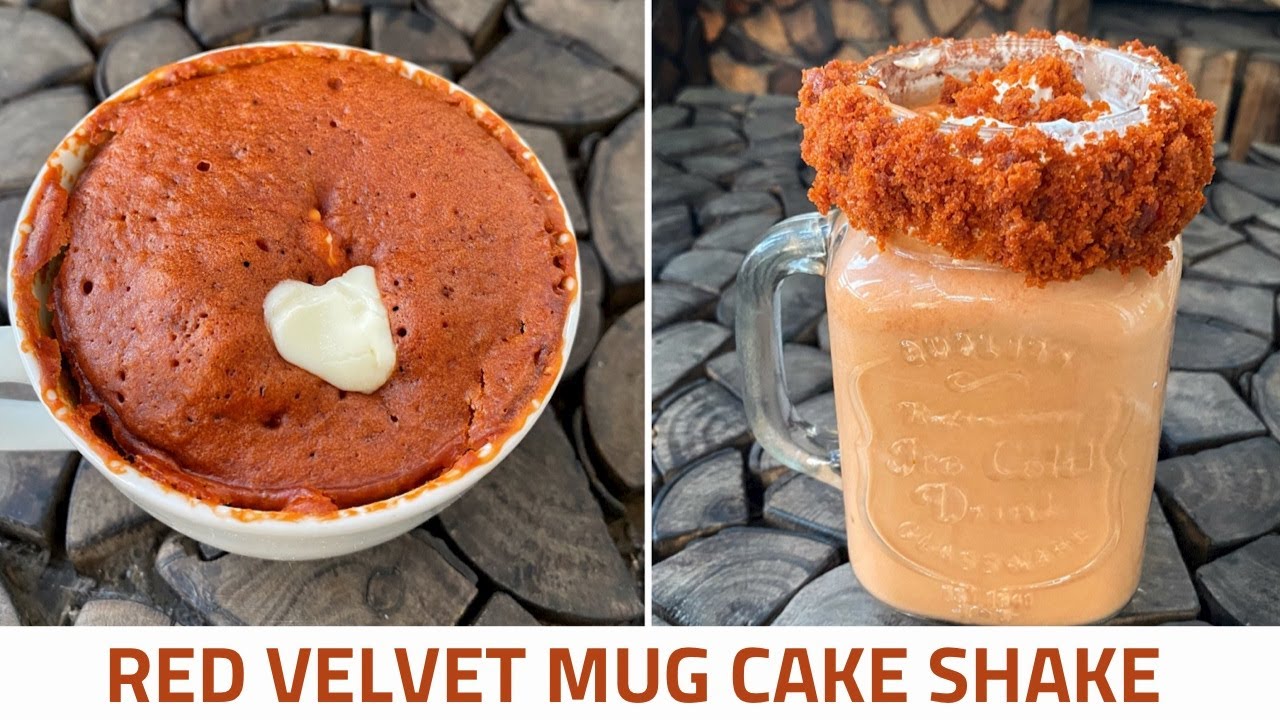 Red Velvet Mug Cake Shake | 2 Minutes Red Velvet Cheesecake Shake - YouTube
