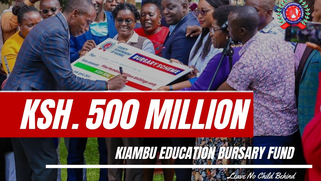 Bursary cheques at Murera Model ECDE Centre grounds IN Murera Ward ...