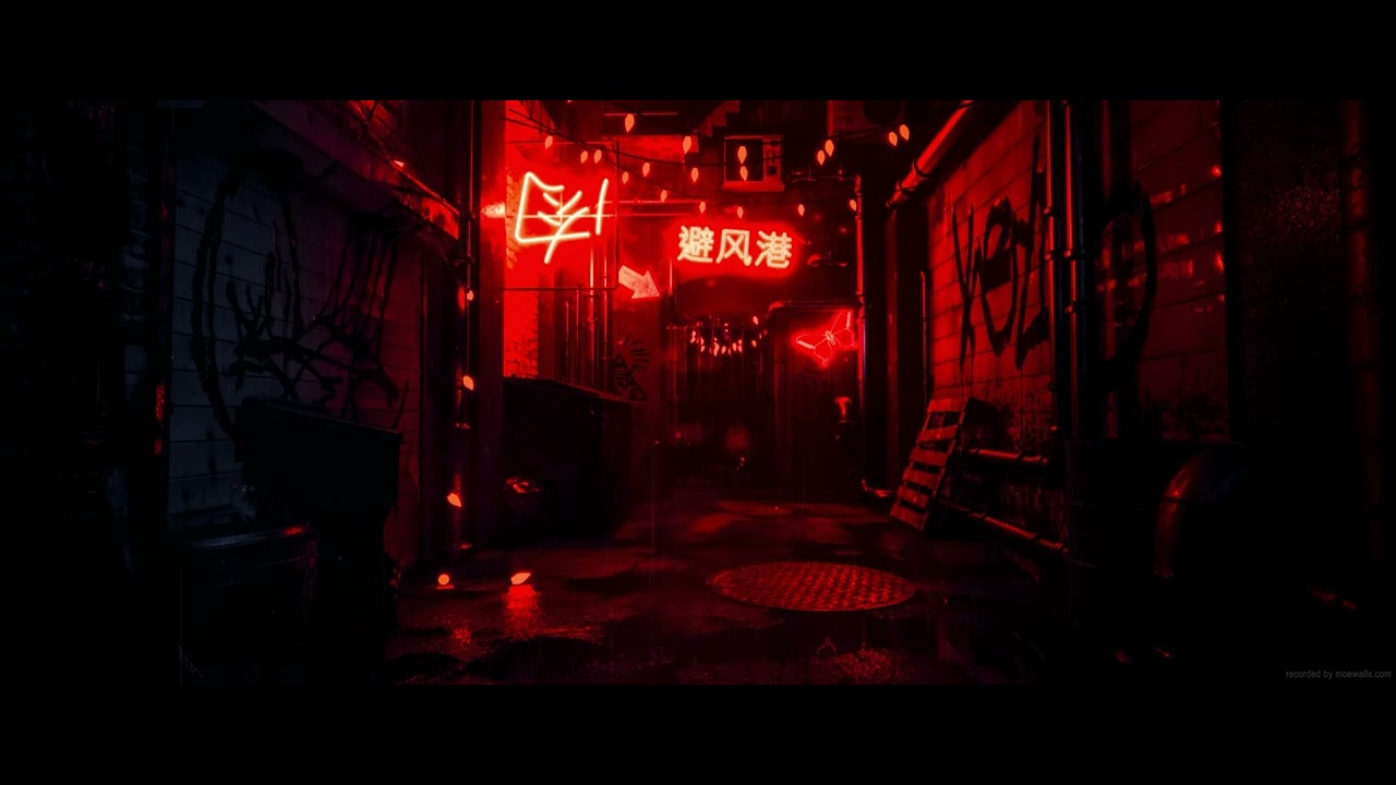 TOKYO ALLEY RED NEON | 4K LIVE WALLPAPER - YouTube