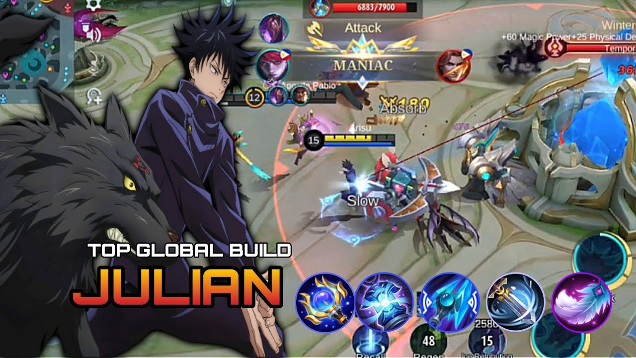 TOP GLOBAL BUILD JULIAN | JULIAN MANIAC GAMEPLAY ( julian best build ...