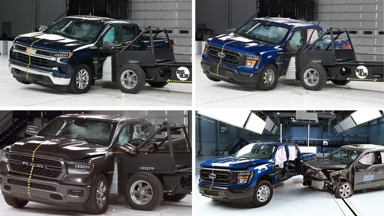 Pickup Truck CRASH TEST: RAM 1500, Ford F150, Chevrolet Silverado - YouTube