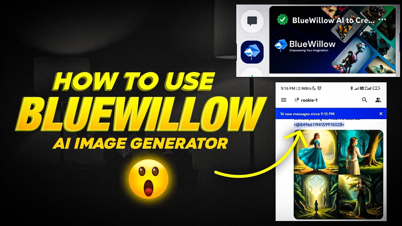 How To Use Blue Willow In Discord | Bluewillow Ai Use Kaise Kare | Best Free Ai Image Generator ...