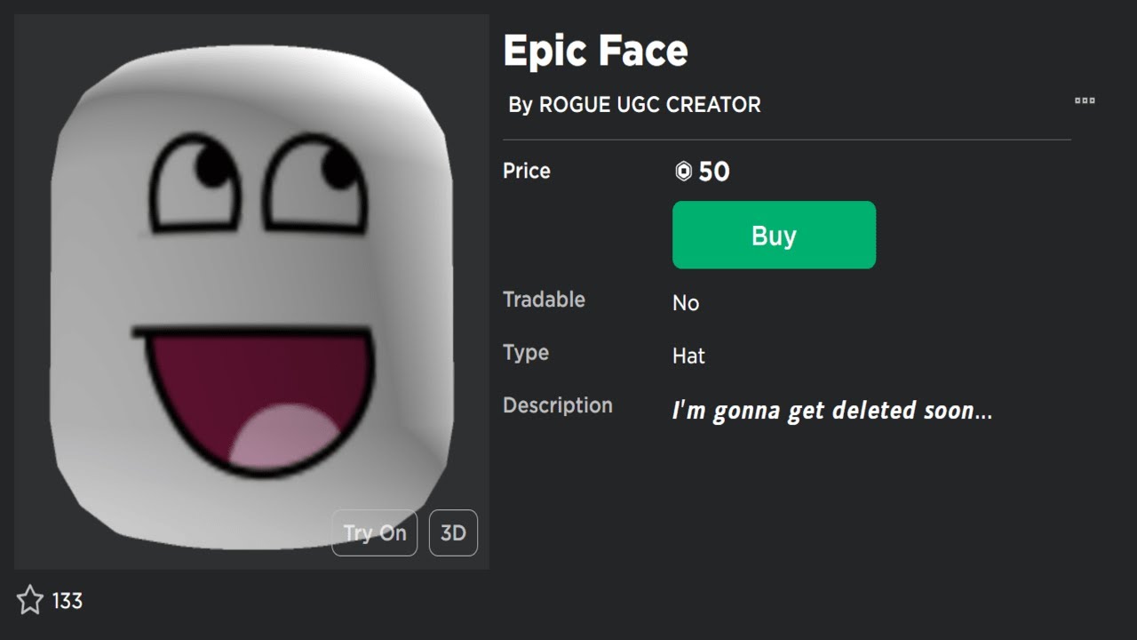 NEW EPIC FACE UGC COPIES! - YouTube