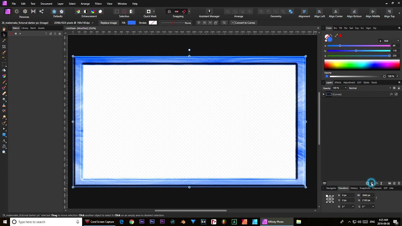 how to create photo frame in affinity photo software - YouTube
