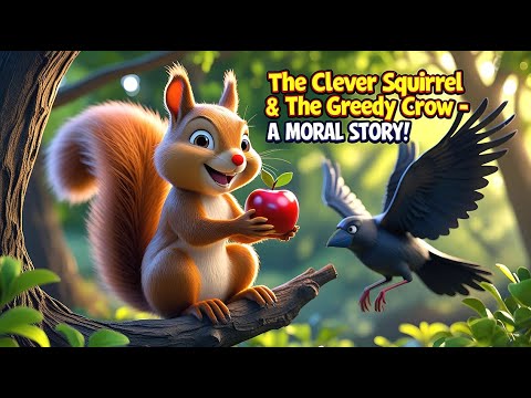 The Wise Squirrel and the Greedy Crow || Moral Cartoon Story - YouTube
