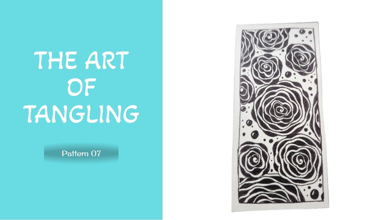 Mindful Drawing: Tangled Roses Bookmark Design with Bubbles & Waves ...