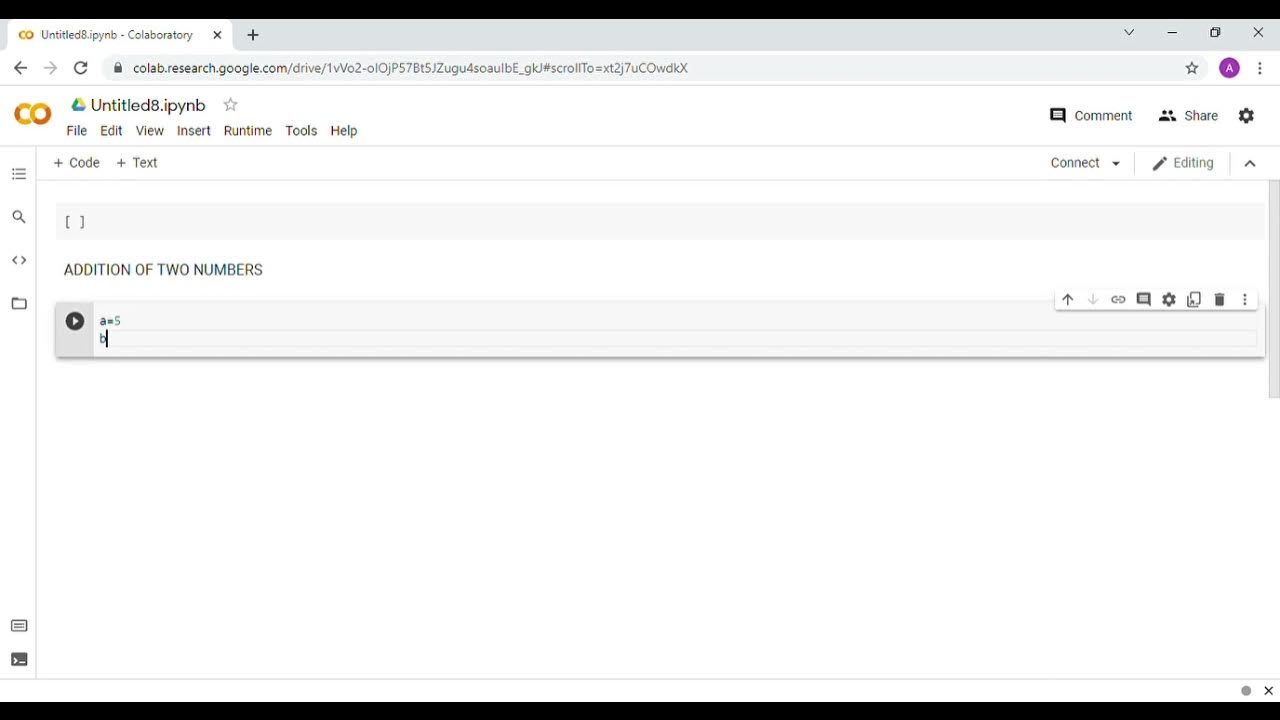 How to add two numbers in Google Colab - YouTube