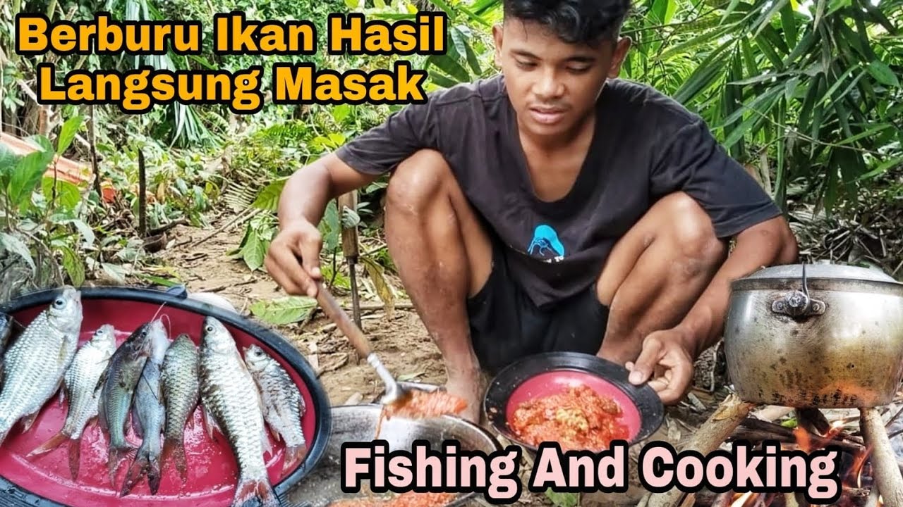 BERBURU IKAN HASIL LANGSUNG MASAK..!! FISHING COOKING..!! - YouTube